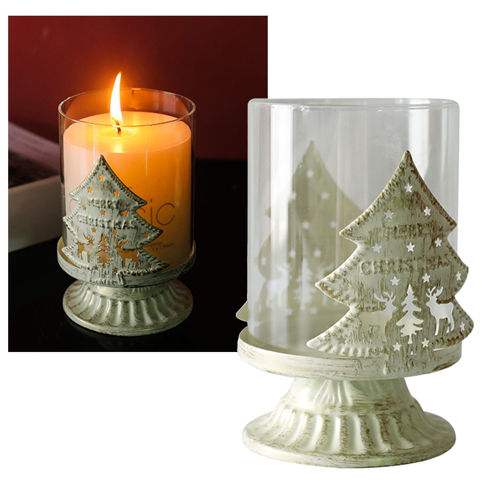 Off Promotions! Christmas Candle Holder Christmas European Retro ...