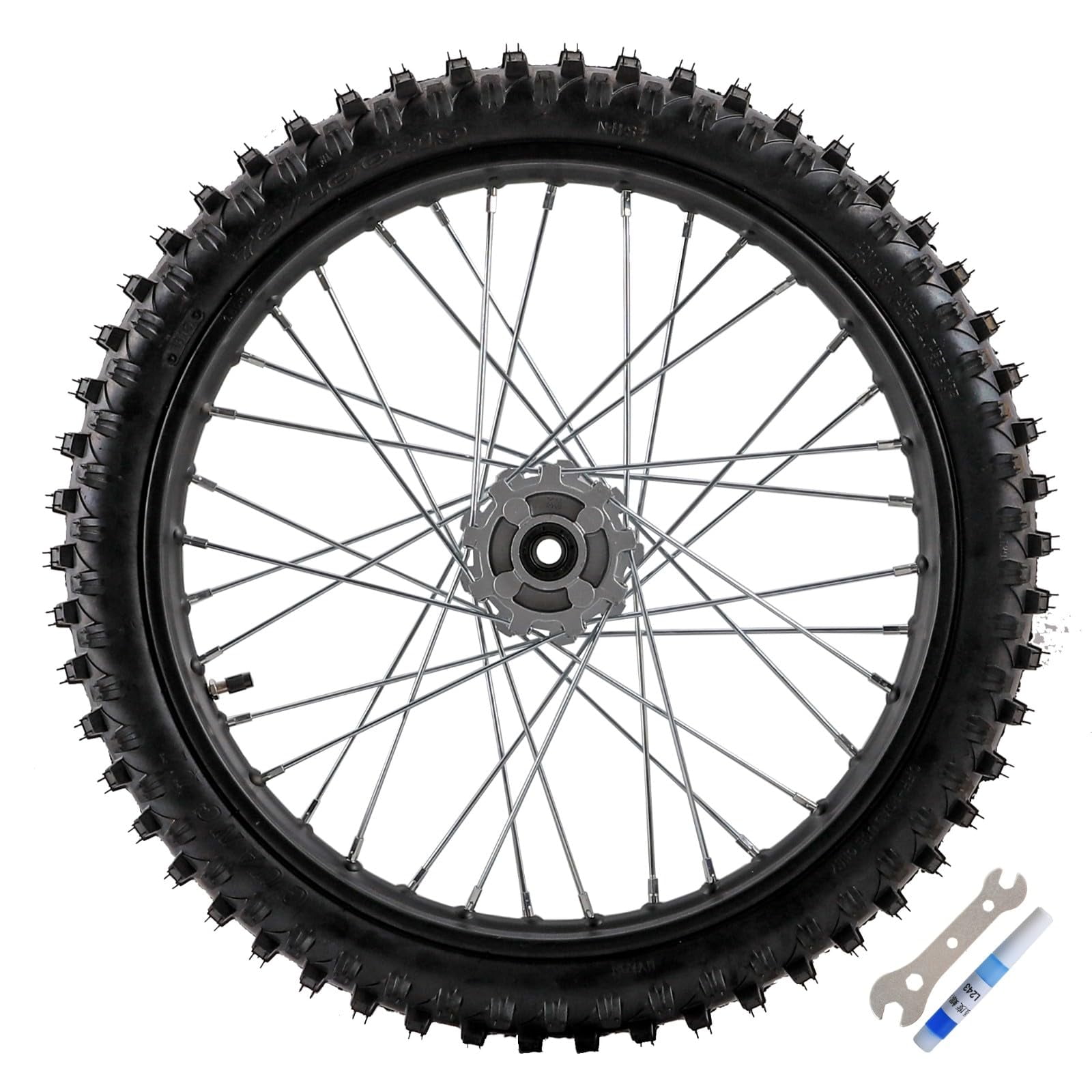 Off Road 70/100-19 Front Wheel Tire & Rim inner Tube Combo with 15mm ...