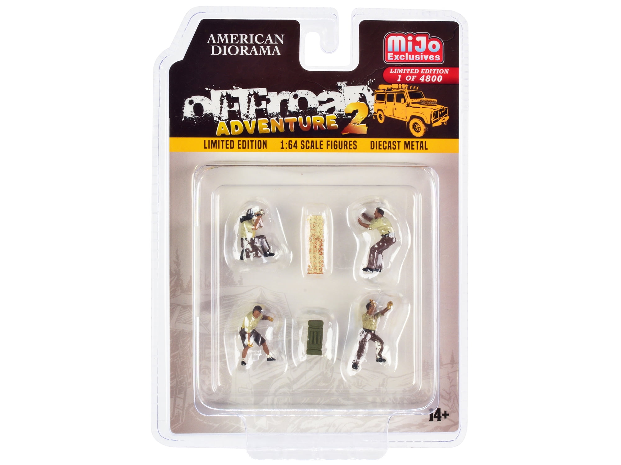 Off-Road Adventure 2 6 piece Diecast Set (4 Male Figurines and 2 ...
