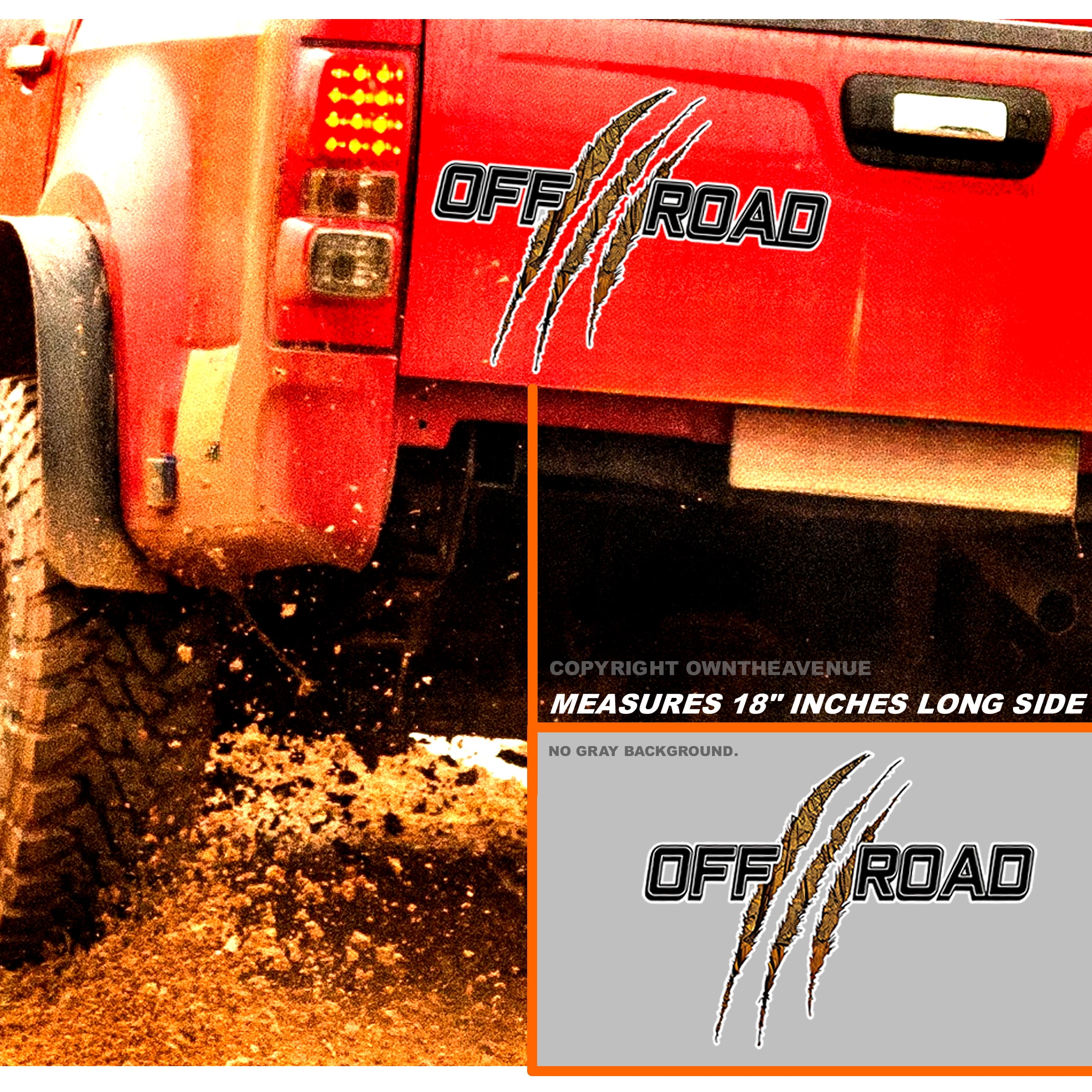 Off Road Claw Trees Forest Rugged Lifted Truck Vinyl Decal Sticker - 18 ...
