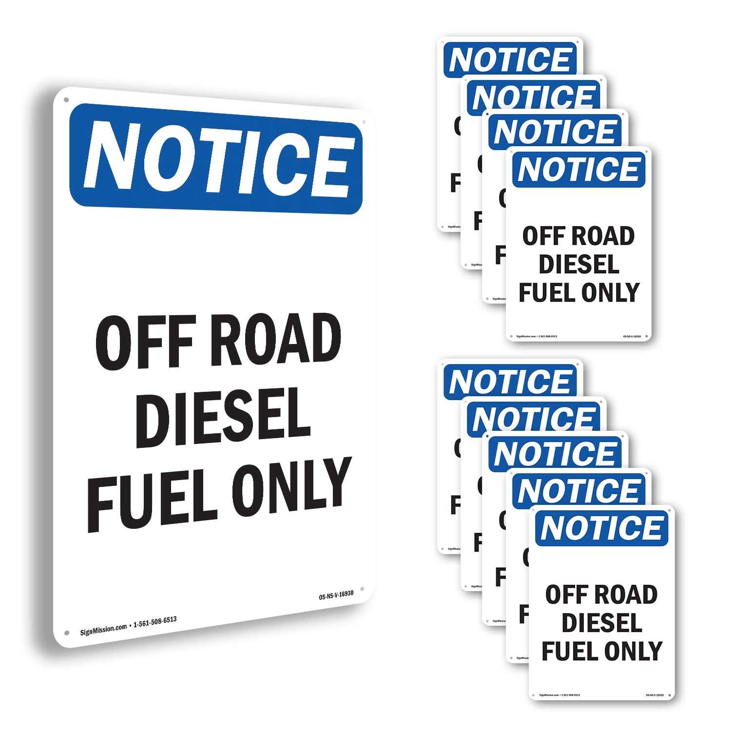 Off Road Diesel Fuel Only OSHA Notice Aluminum Sign 10 Inch x 7 Inch ...