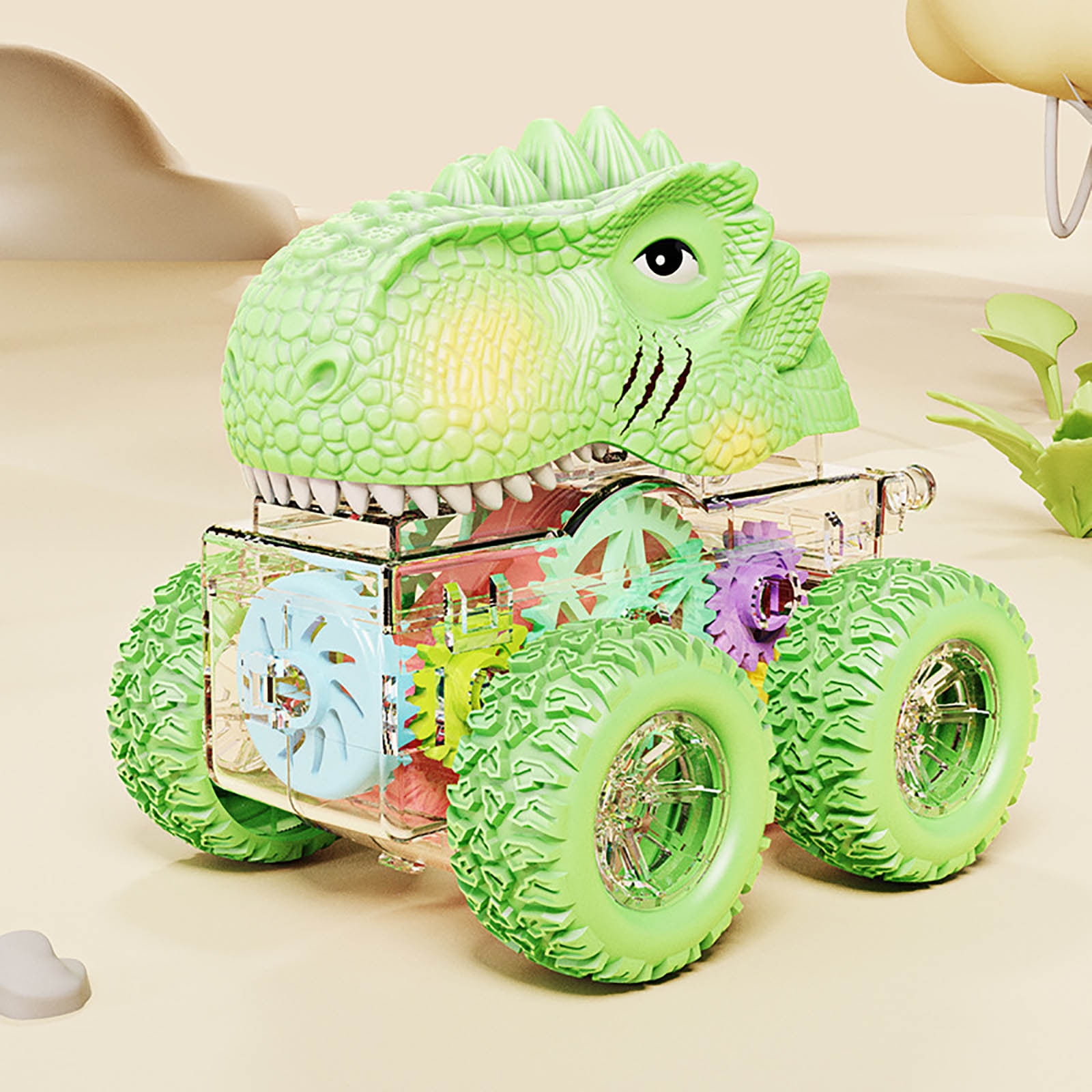 Off-Road Gear Stunt Toy Car | Rotating Gears | No Battery Needed | Push ...