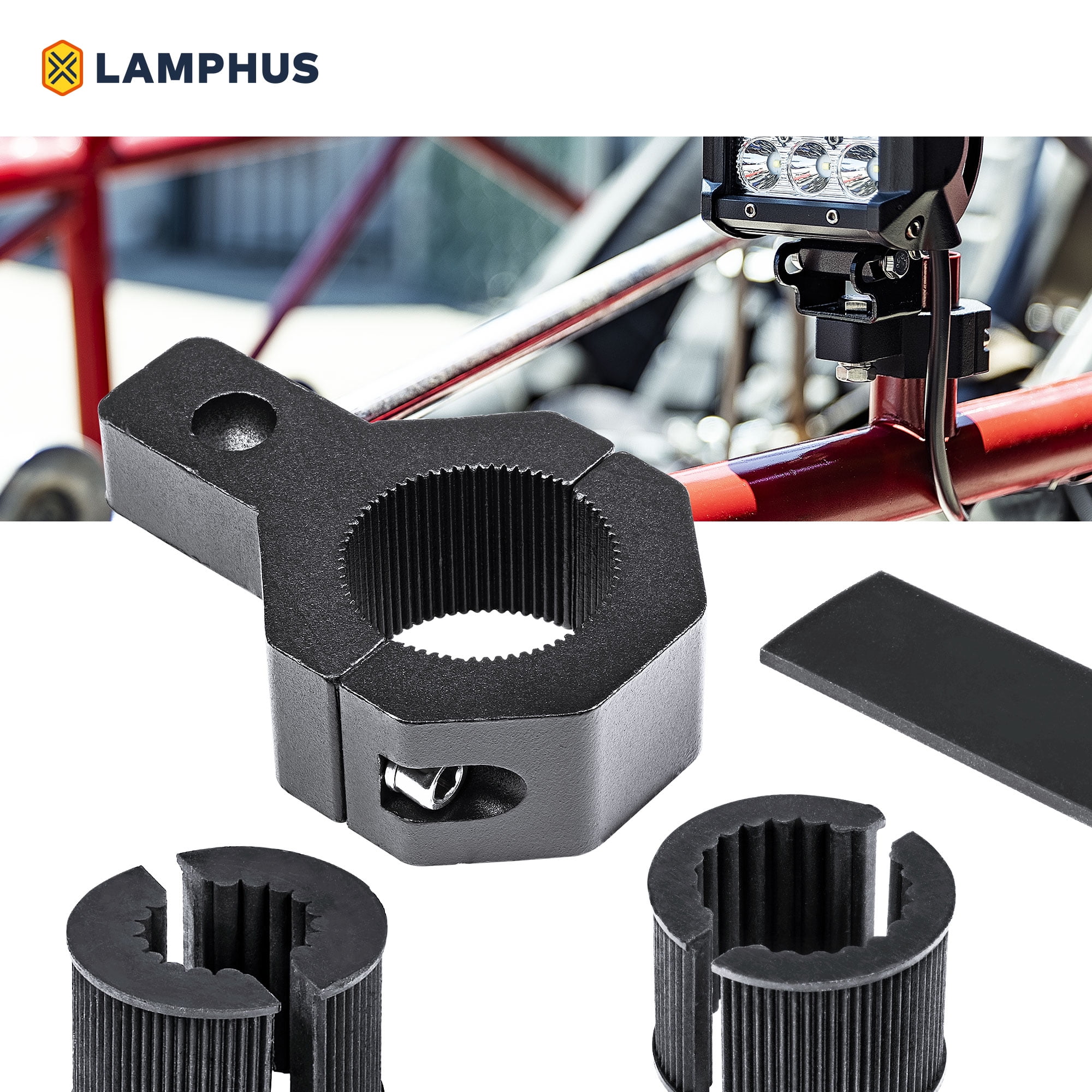 Off-Road LED Light Bar 0.75"/1"/1.25" Vertical Bar Clamp Mounting Kit ...