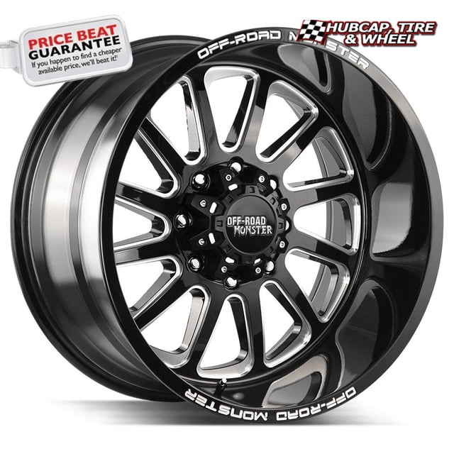 Off Road Monster M17 20X10 Gloss Black Milled Custom Wheel- 5x127 Bolt ...