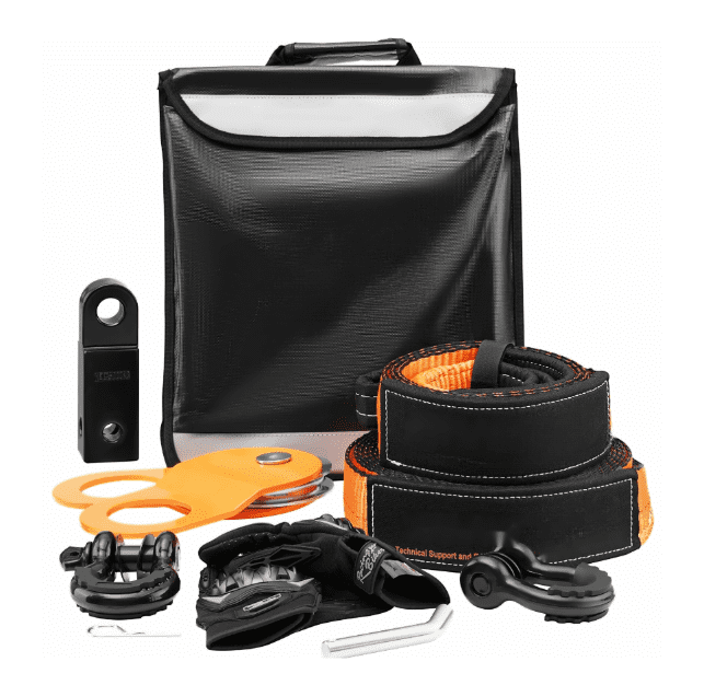 Off Road Recovery Kit 30,000lbs - Jeep Winch Kit with Tow Strap, D-Ring ...