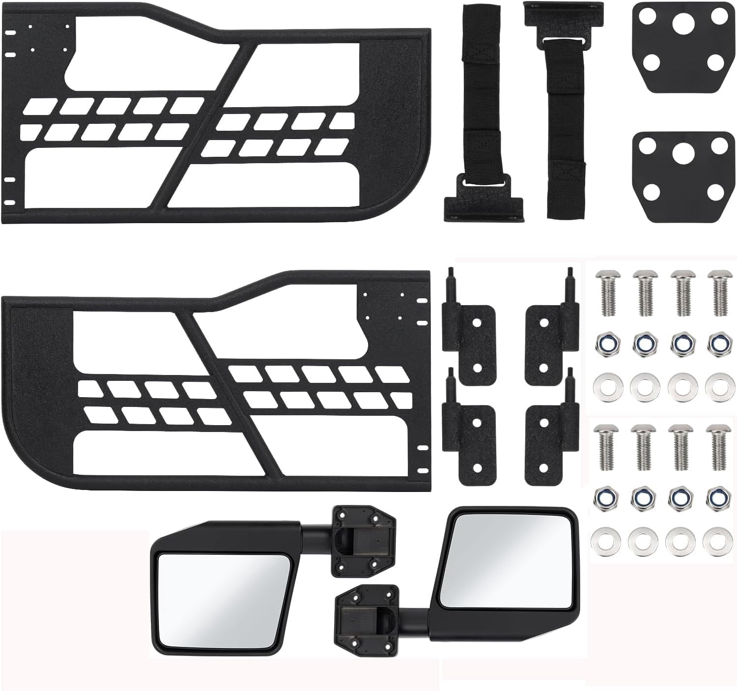 Off-Road Safari Tubular Doors with Side View Mirror Compatible with ...