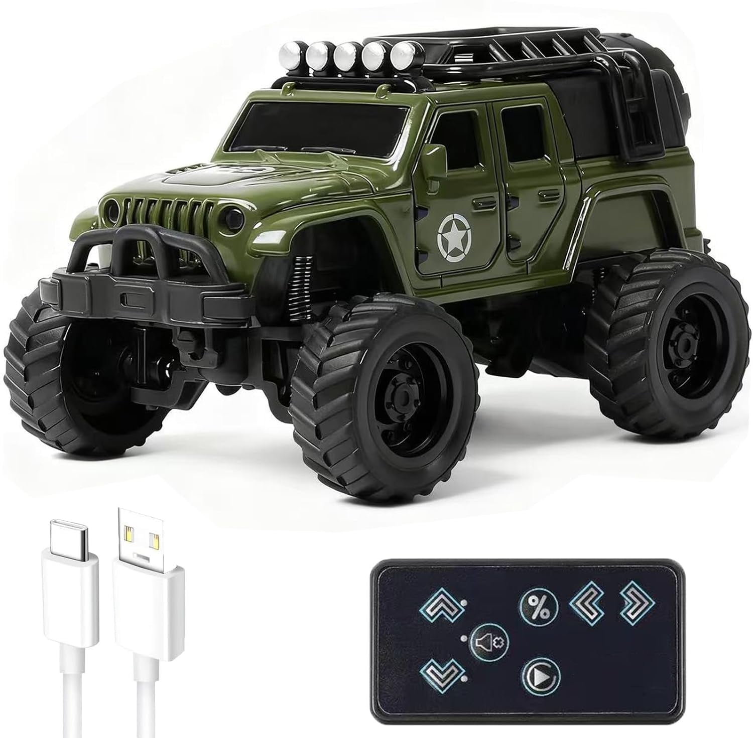 Off-Road Truck with Remote Control, 1:64 Mini Desktop Rc Truck Toy, 2 ...