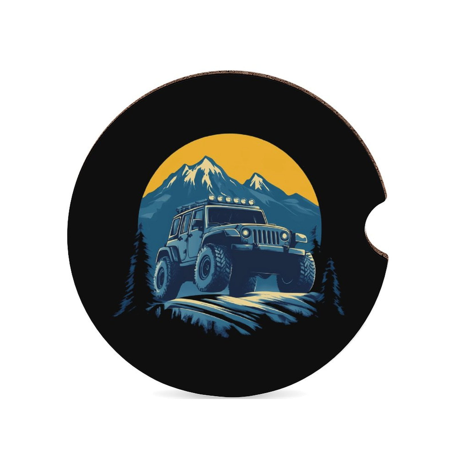 Off Road Vehicle Driving on The Moutain Road Car Coasters for Drinks ...