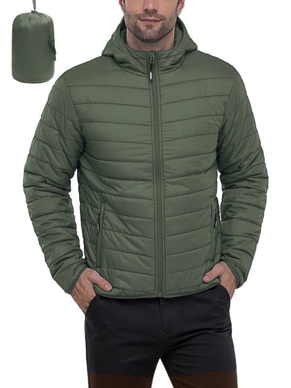 Off Road Ventures Men's Lightweight Packable Puffer Jacket Hooded Water ...