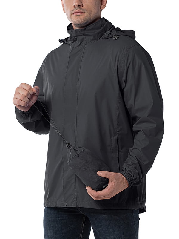 Off Road Ventures Mens Waterproof Rain Jacket Hood Packable Windbreaker ...