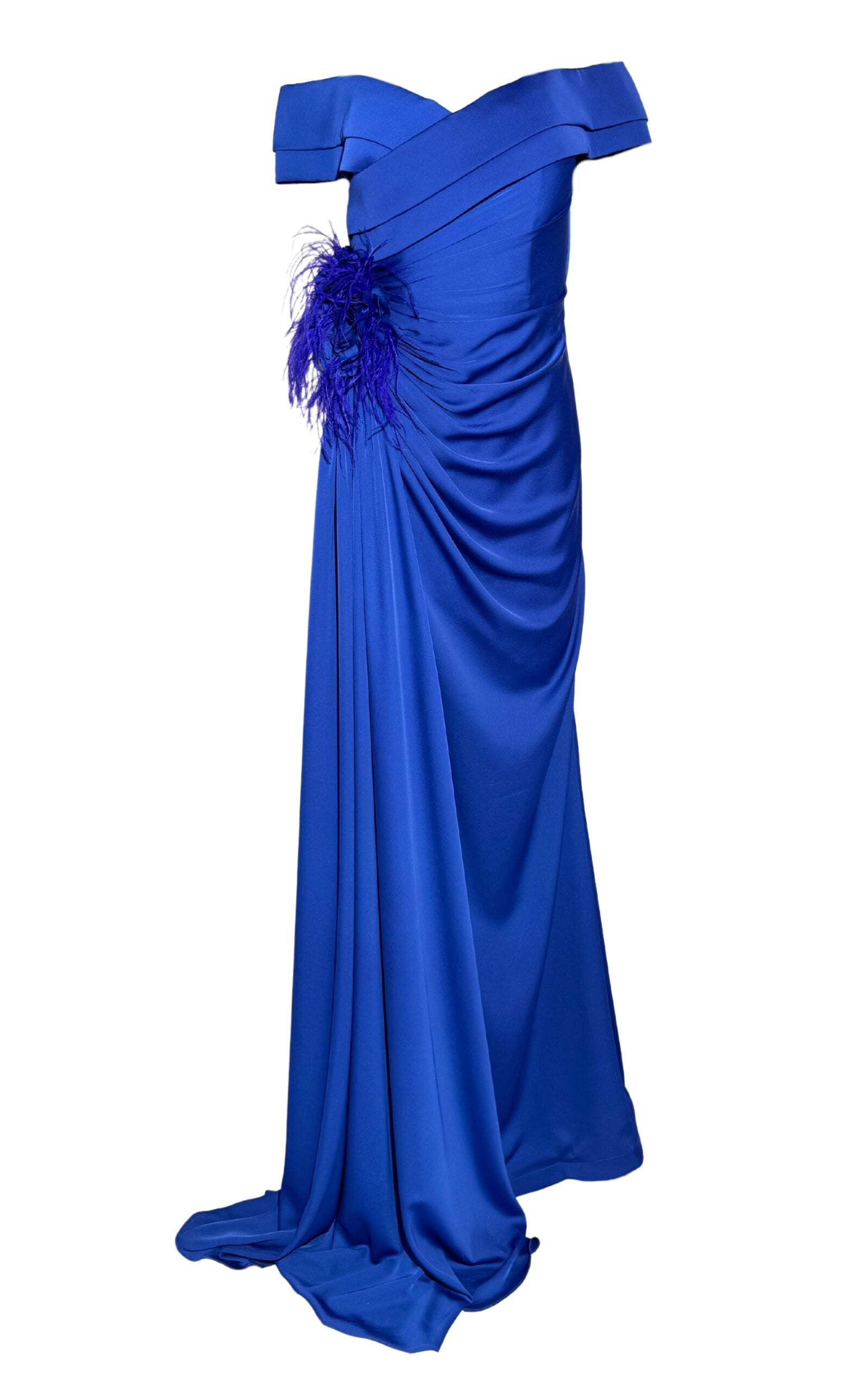 Off Shoulder Boat Neck Blue Cocktail Prom Dress - Walmart.com