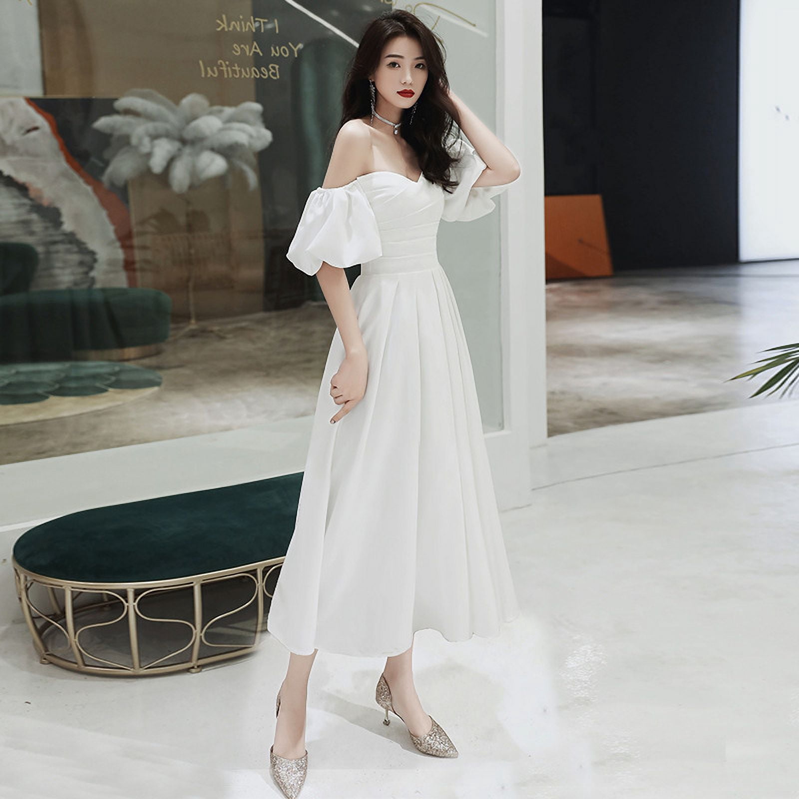 Off-Shoulder Evening Dress for Women 2025 New Style Banquet Elegant ...