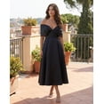 Off-Shoulder Midi Cocktail Dress, Women's Wedding V-Back Style Gown ...
