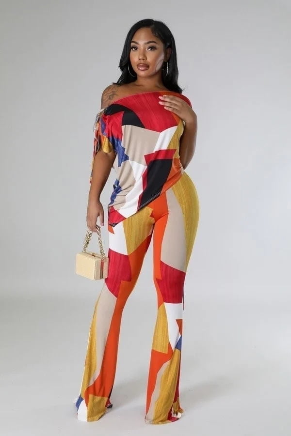 Off Shoulder Two-piece Set Multi M - Walmart.com