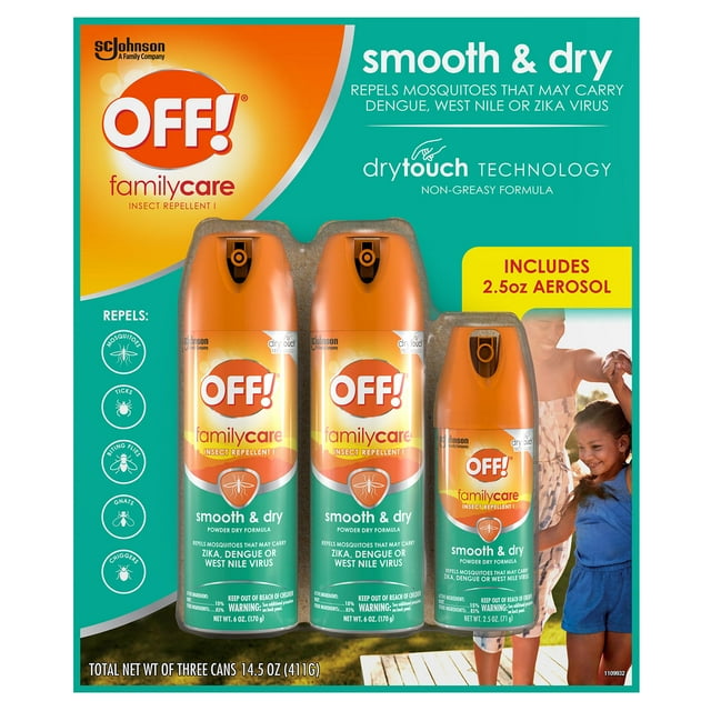 Off! Smooth & Dry Insect Repellent - Smooth & Dry (3 Pack/ 2-6oz and 1 ...