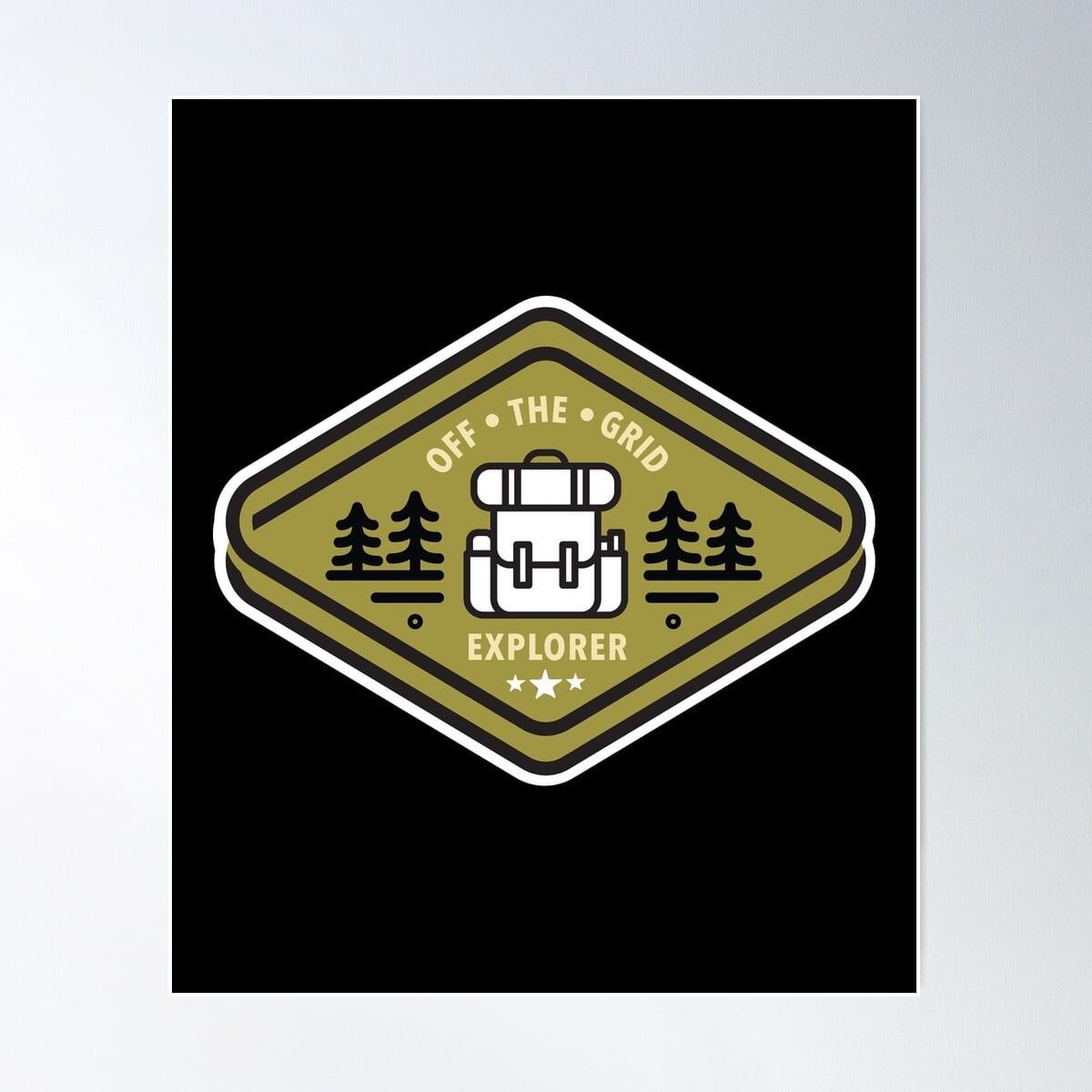 Off The Grid Explorer Backpacking Shirt Poster Wall Art, Modern Wall ...