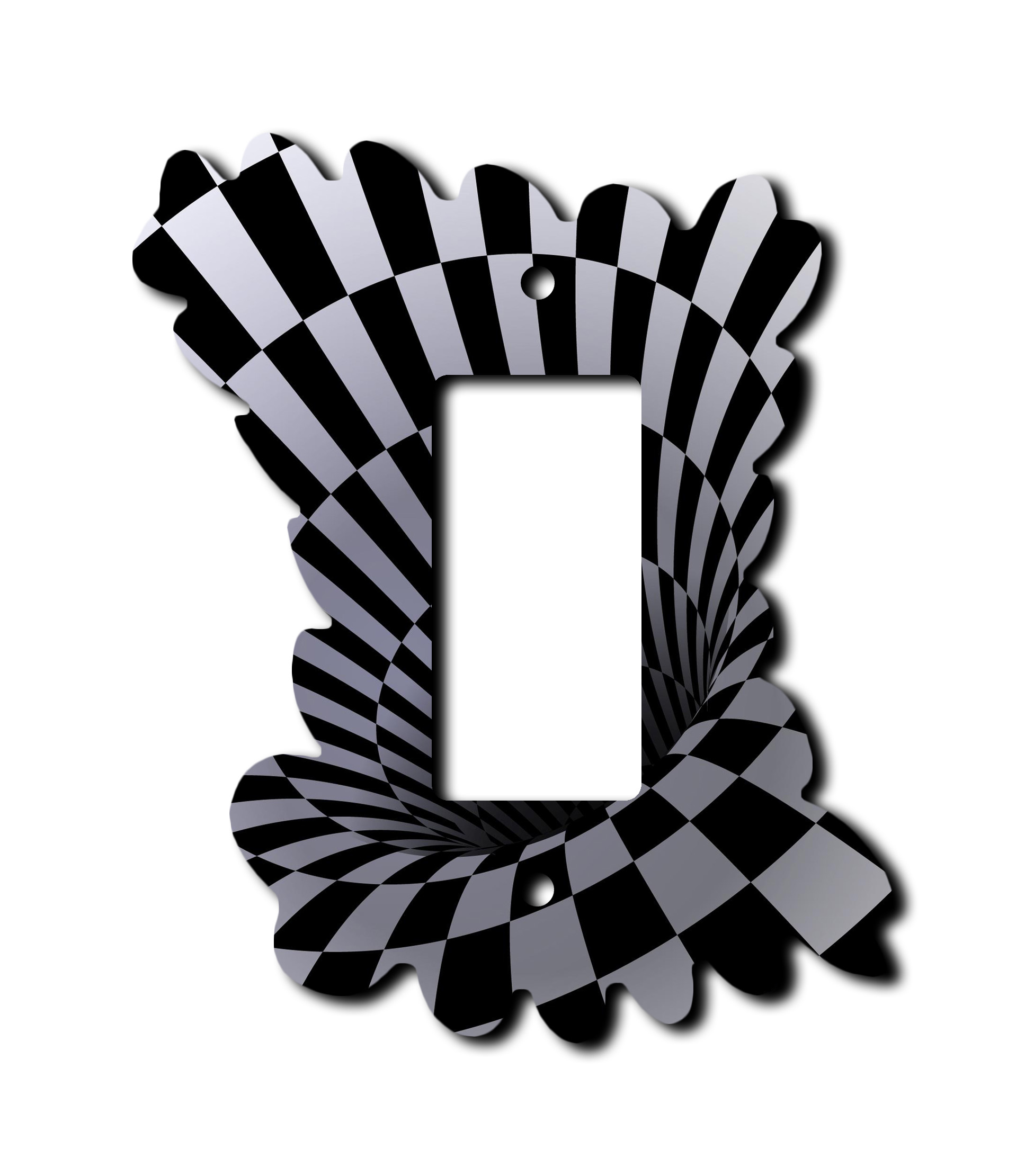 Off The Wall Plates - Black Optical Illusion - Single Gang Paddle ...