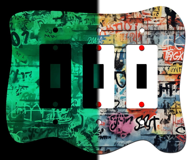 Off The Wall Plates - Graffiti Glow in the Dark Decorative Acrylic ...