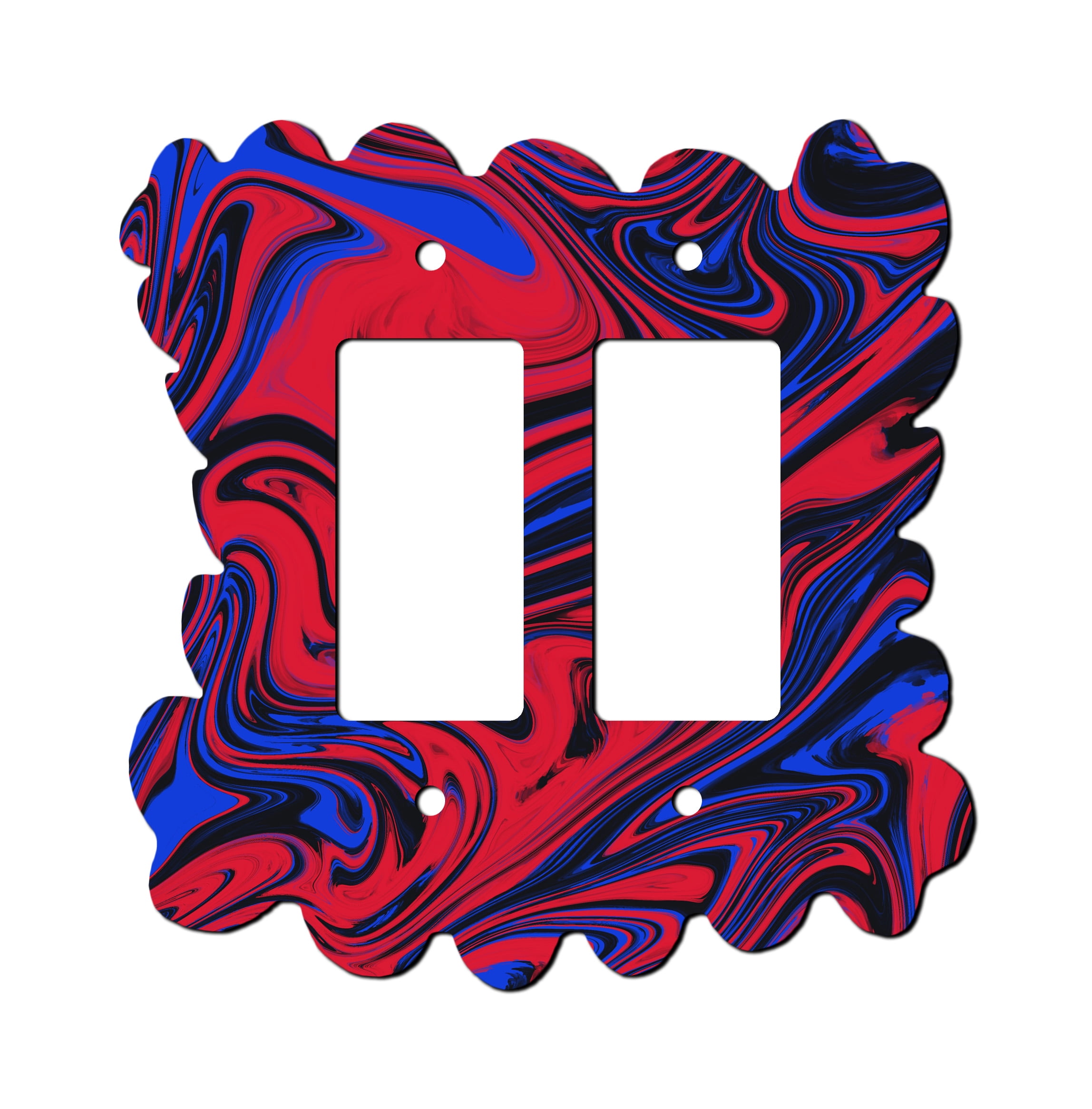 Off The Wall Plates - Marble Art Blue - Red Classic Decorative Acrylic ...