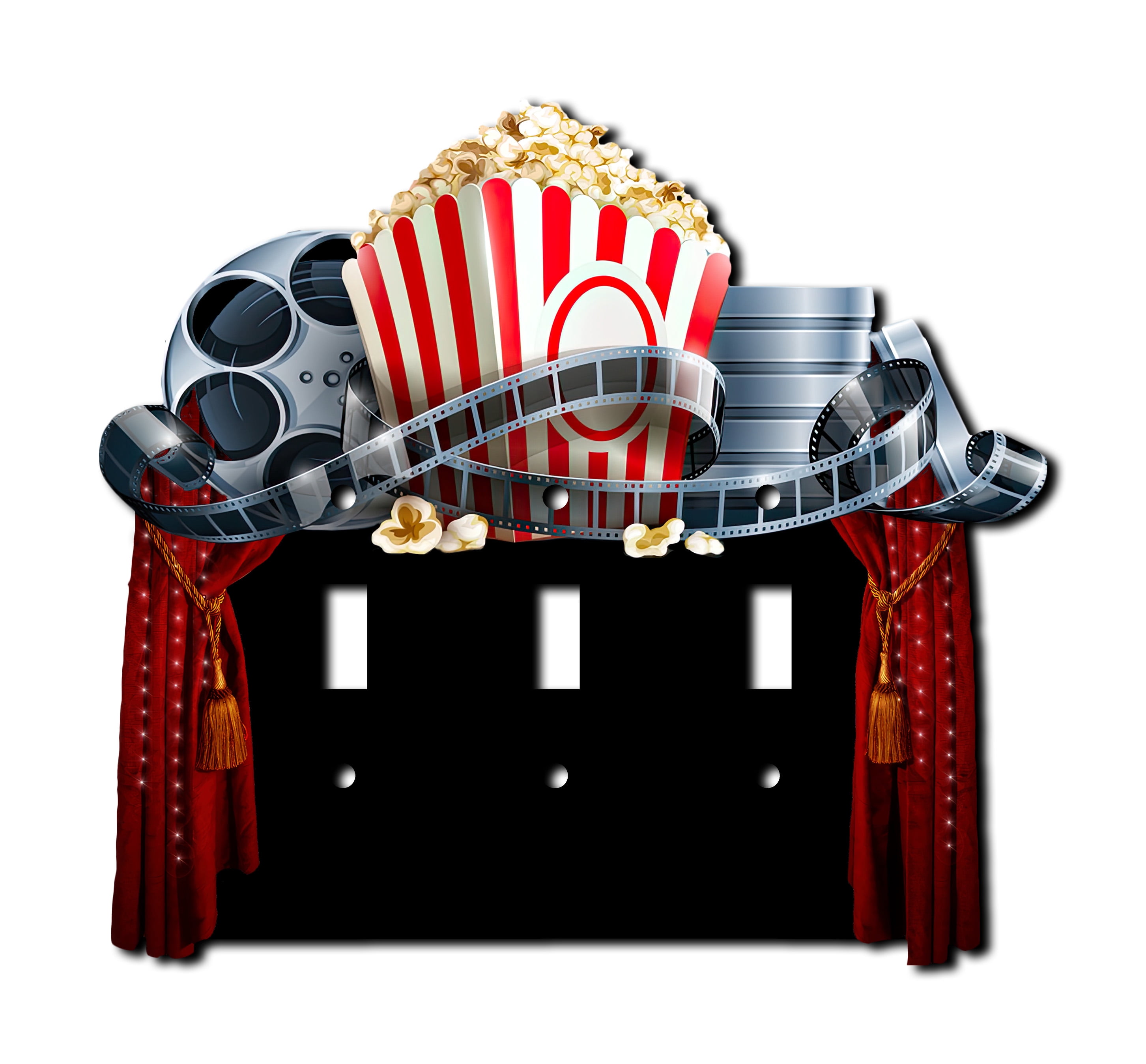 Off The Wall Plates - Movie Theater - Triple Gang Light Switch ...