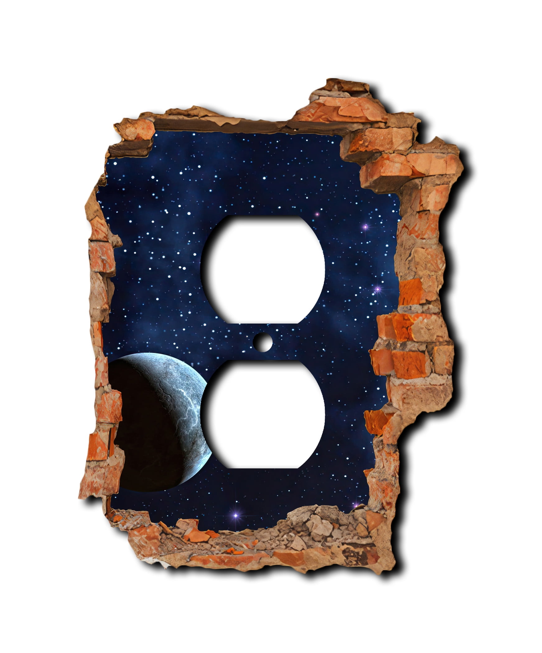 Off The Wall Plates - Night Sky Hole in Wall - Single Gang Outlet ...