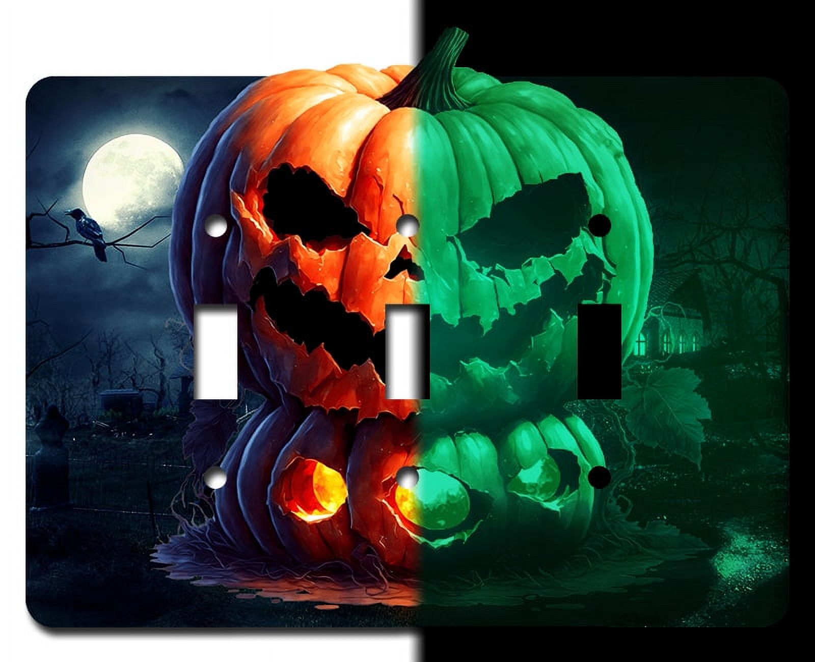 Off The Wall Plates - Scary Pumpkin Glow in the Dark Decorative Acrylic ...