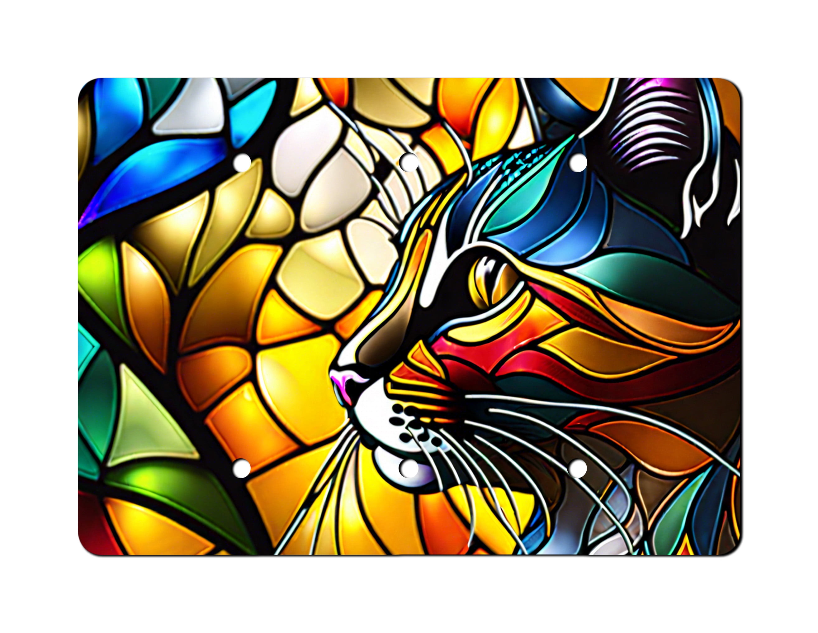 Off The Wall Plates - Stained Glass Look Cat Classic Decorative Acrylic ...