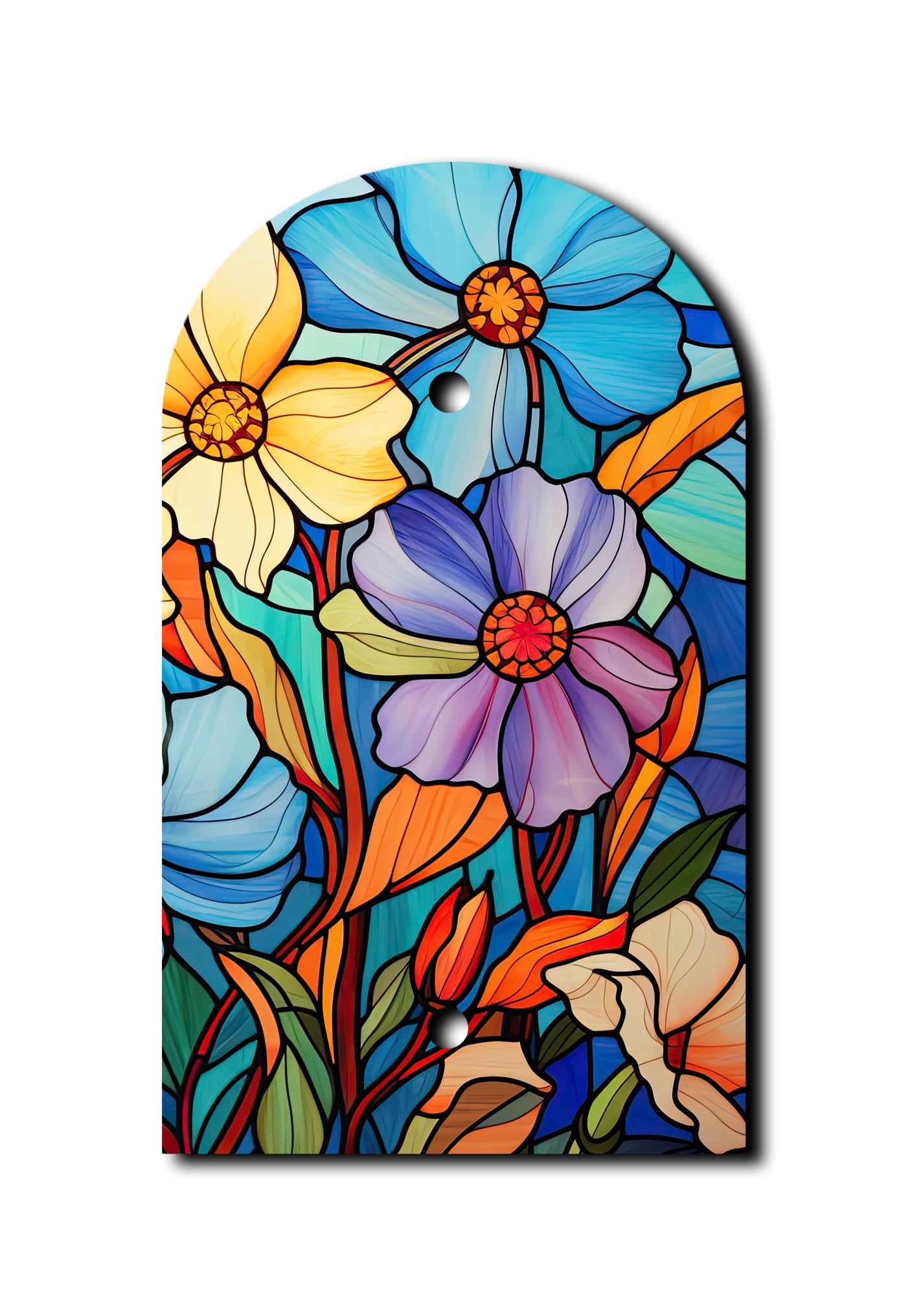 Off The Wall Plates - Stained Glass Look Spring Flowers Classic ...