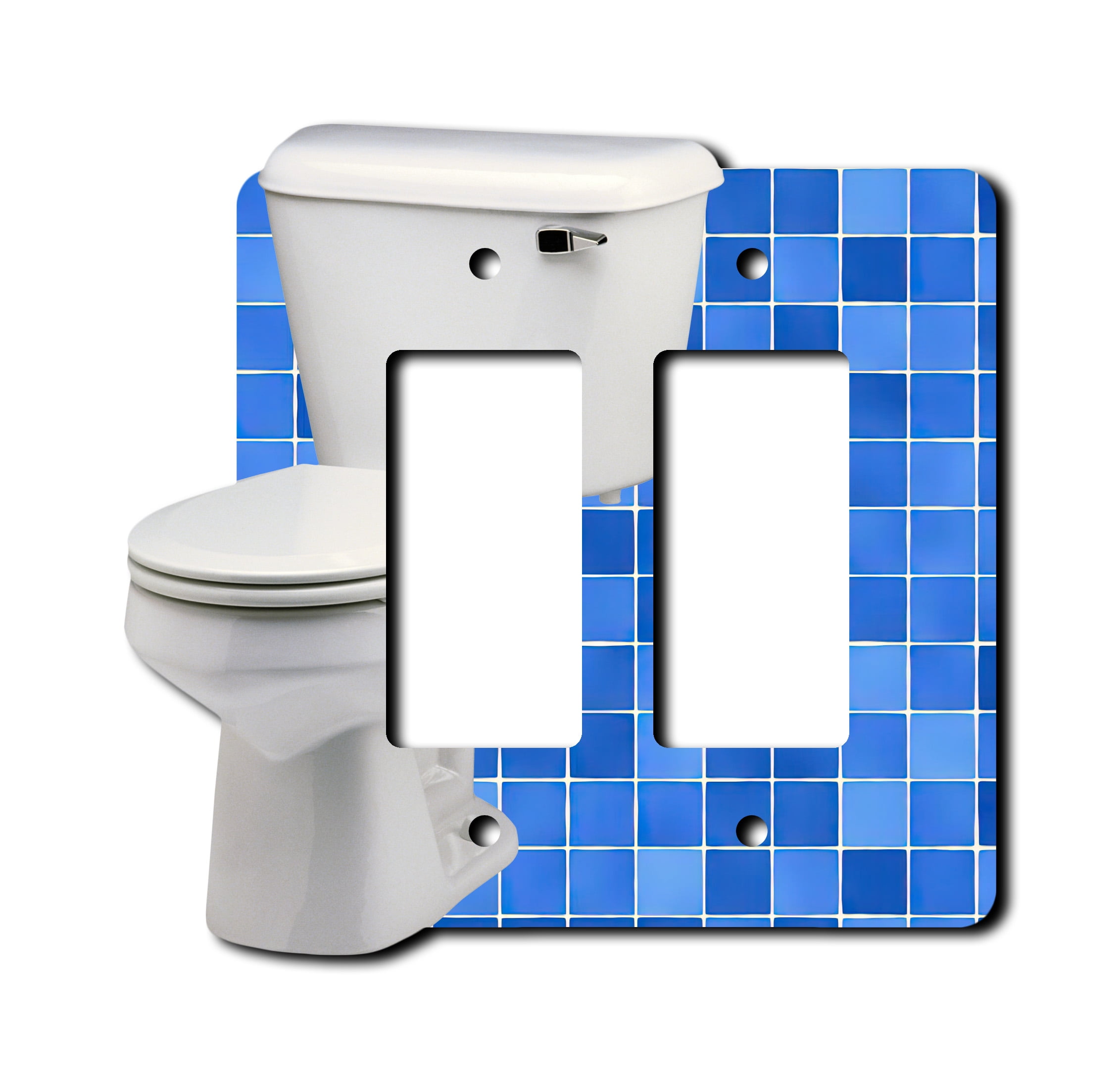 Off The Wall Plates - Toilet Bowl Bathroom - Double Gang Paddle Rocker ...