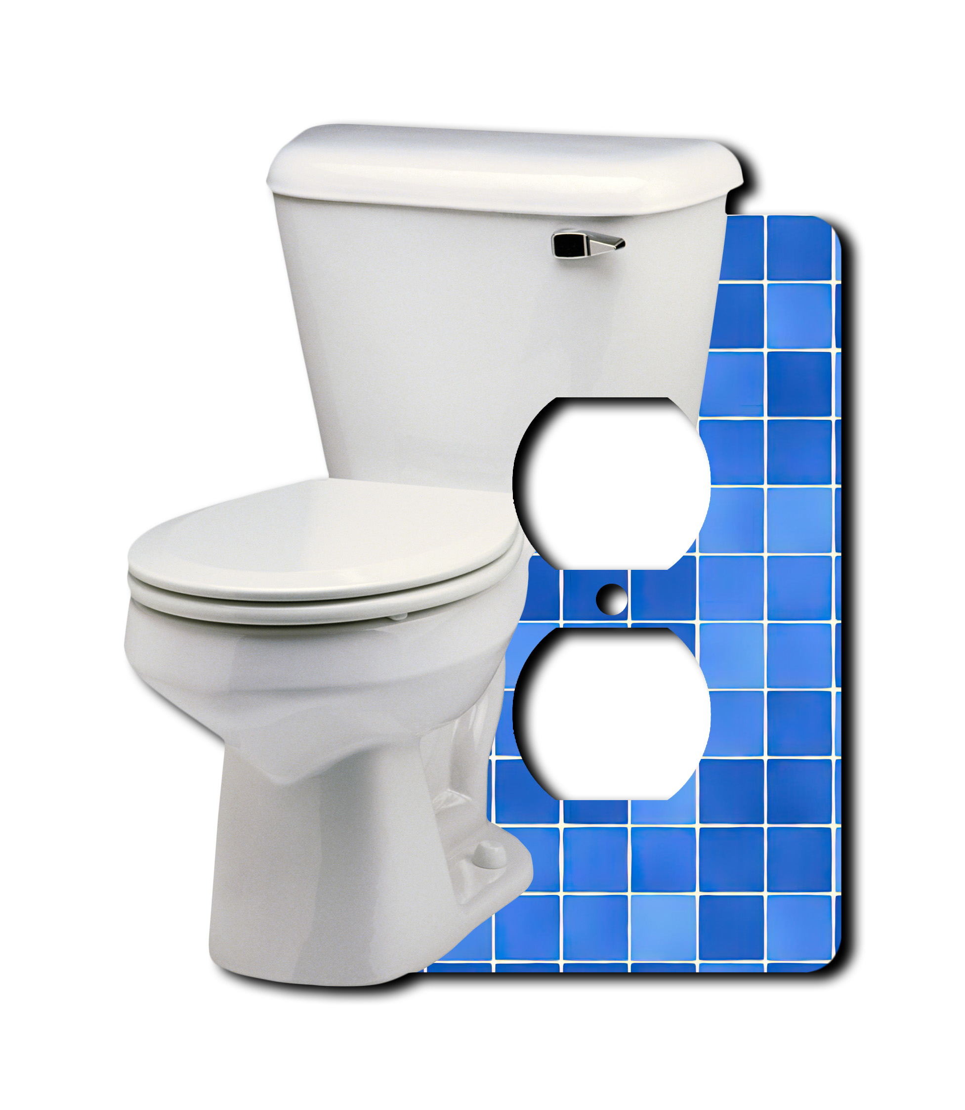 Off The Wall Plates - Toilet Bowl Bathroom - Single Gang Outlet ...