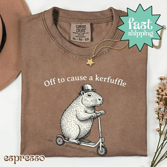 Off To Cause A Kerfuffle T-Shirt, Funny Groundhog Scooter Shirt, Silly ...