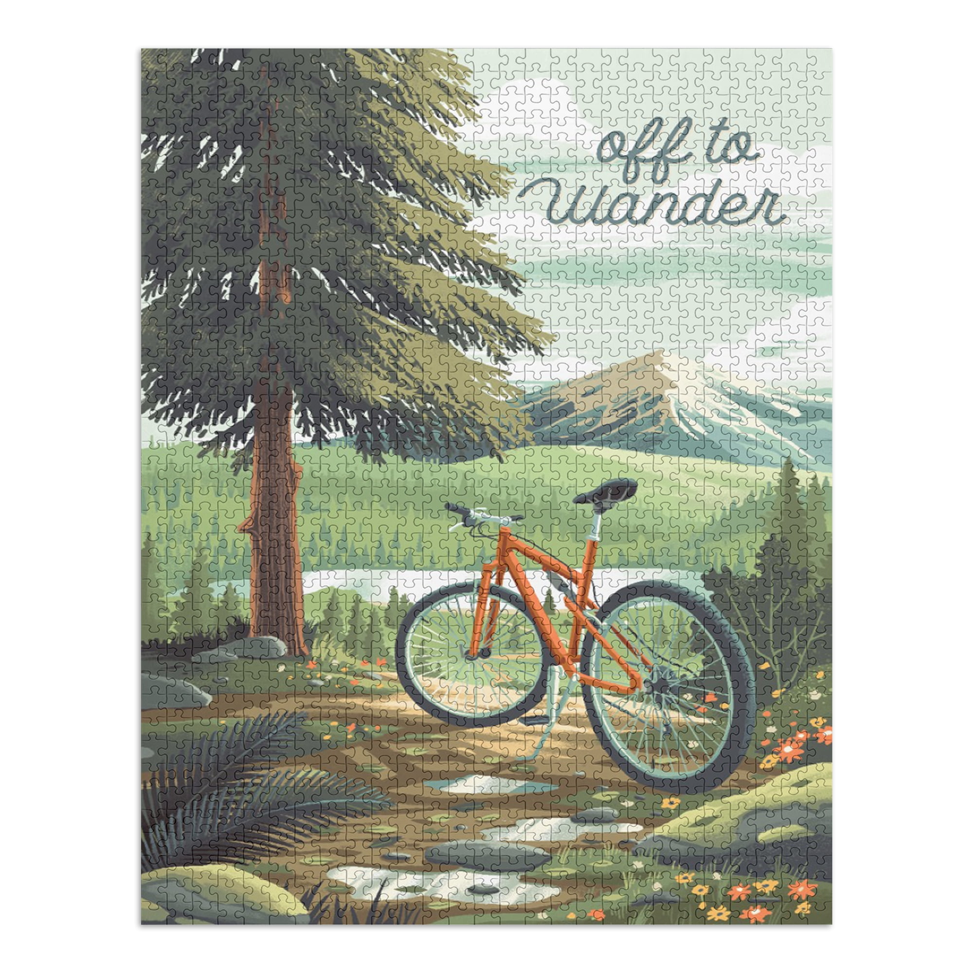 Off To Wander, Cycling with Mountains (1000 Piece Puzzle, Size 19x27 ...