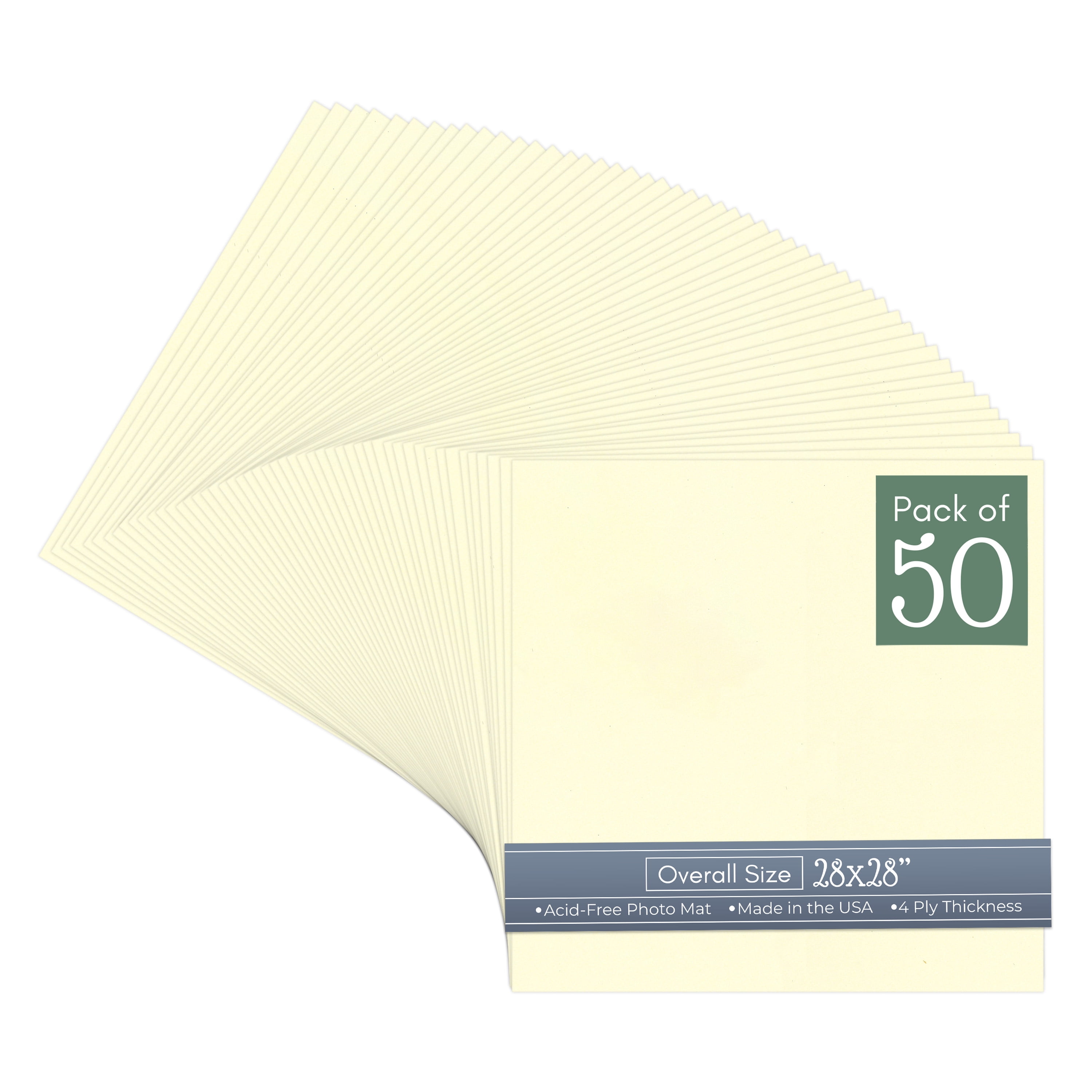 Off White 28x28 Uncut Art Mat Board - No Opening - 50 Mats - Walmart.com