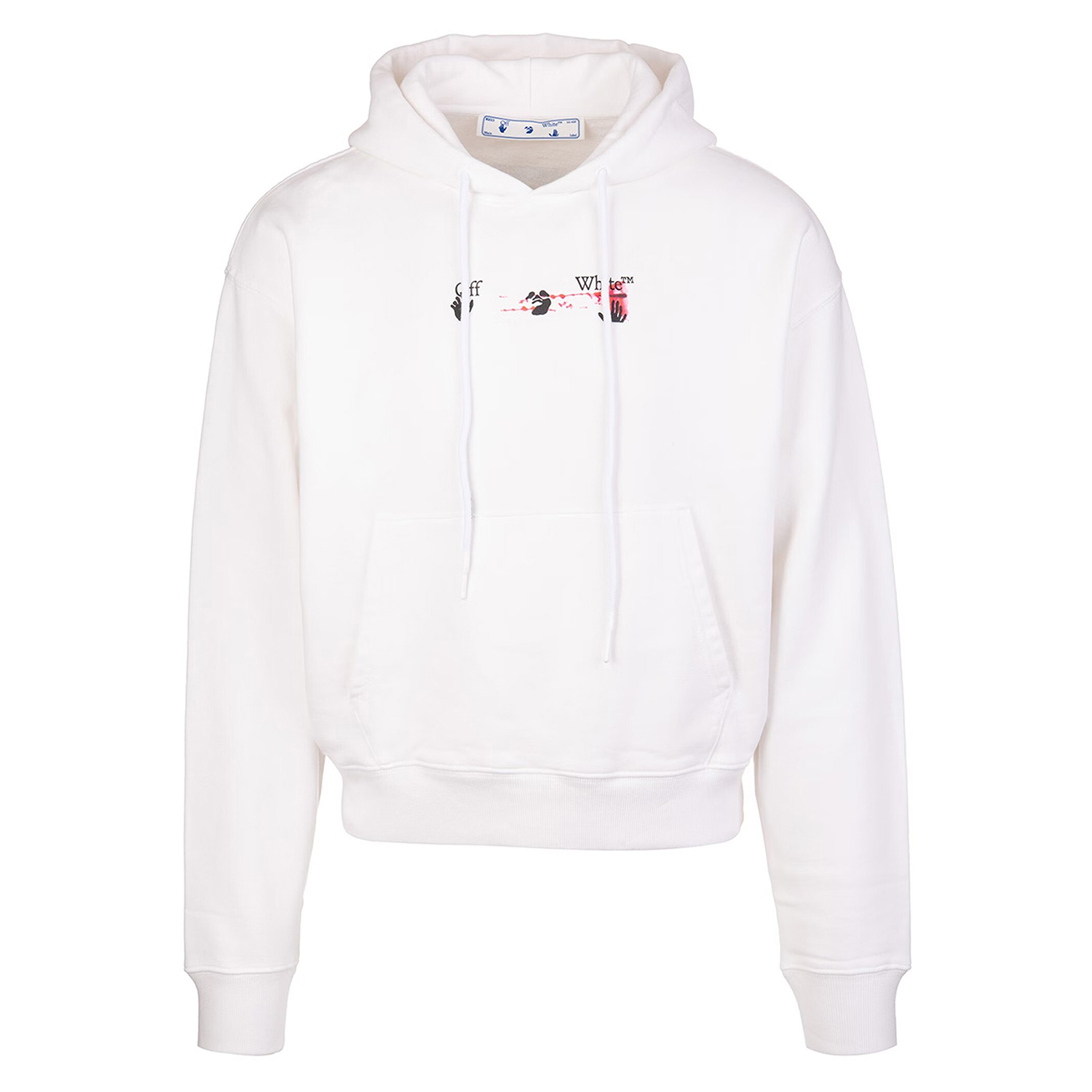Off-White Acrylic Arrow Logo Print Hooded Sweatshirt White Black ...