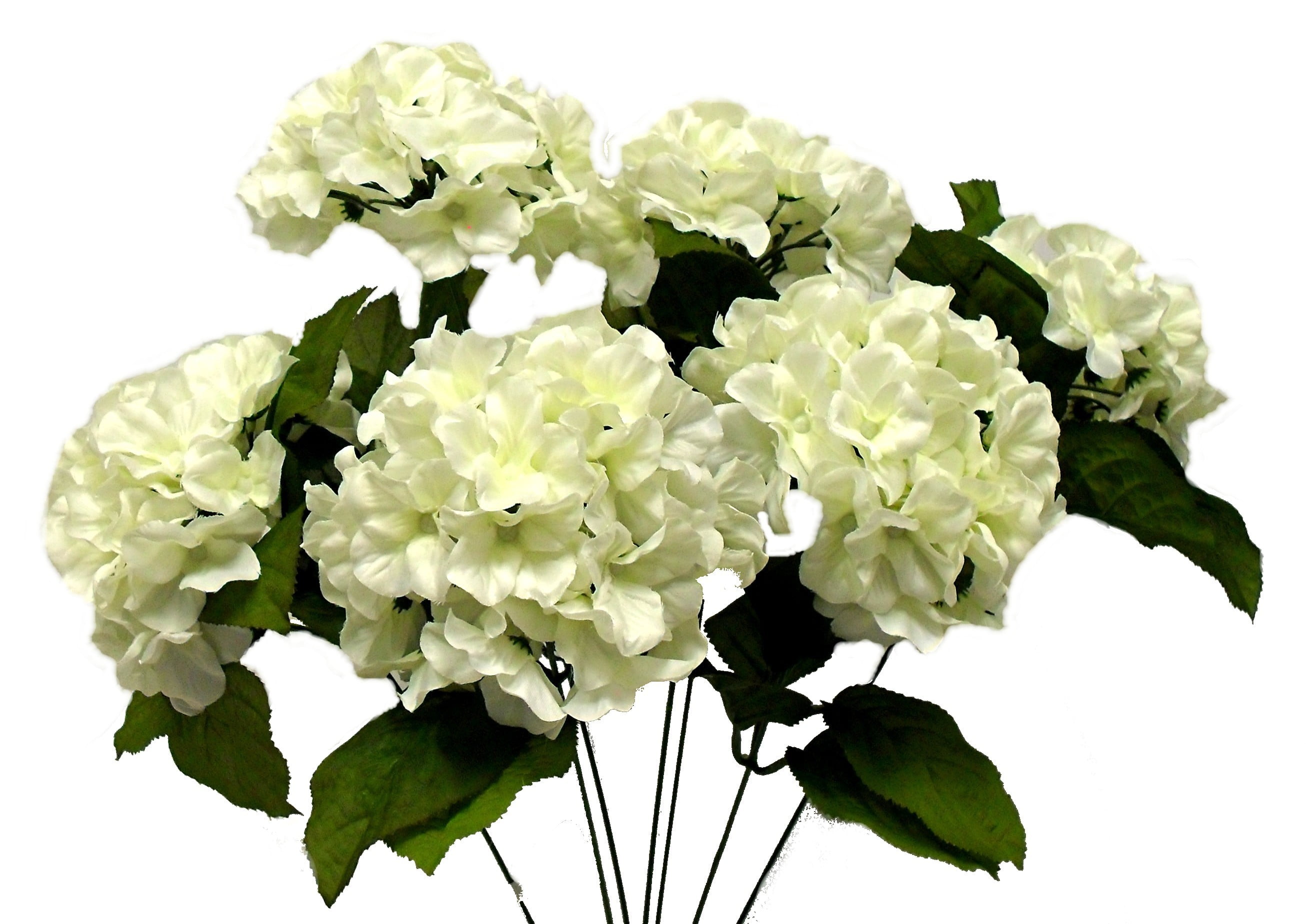 Off-White Bigleaf Hydrangea 21in Artificial Polysilk Faux Fake Flower ...