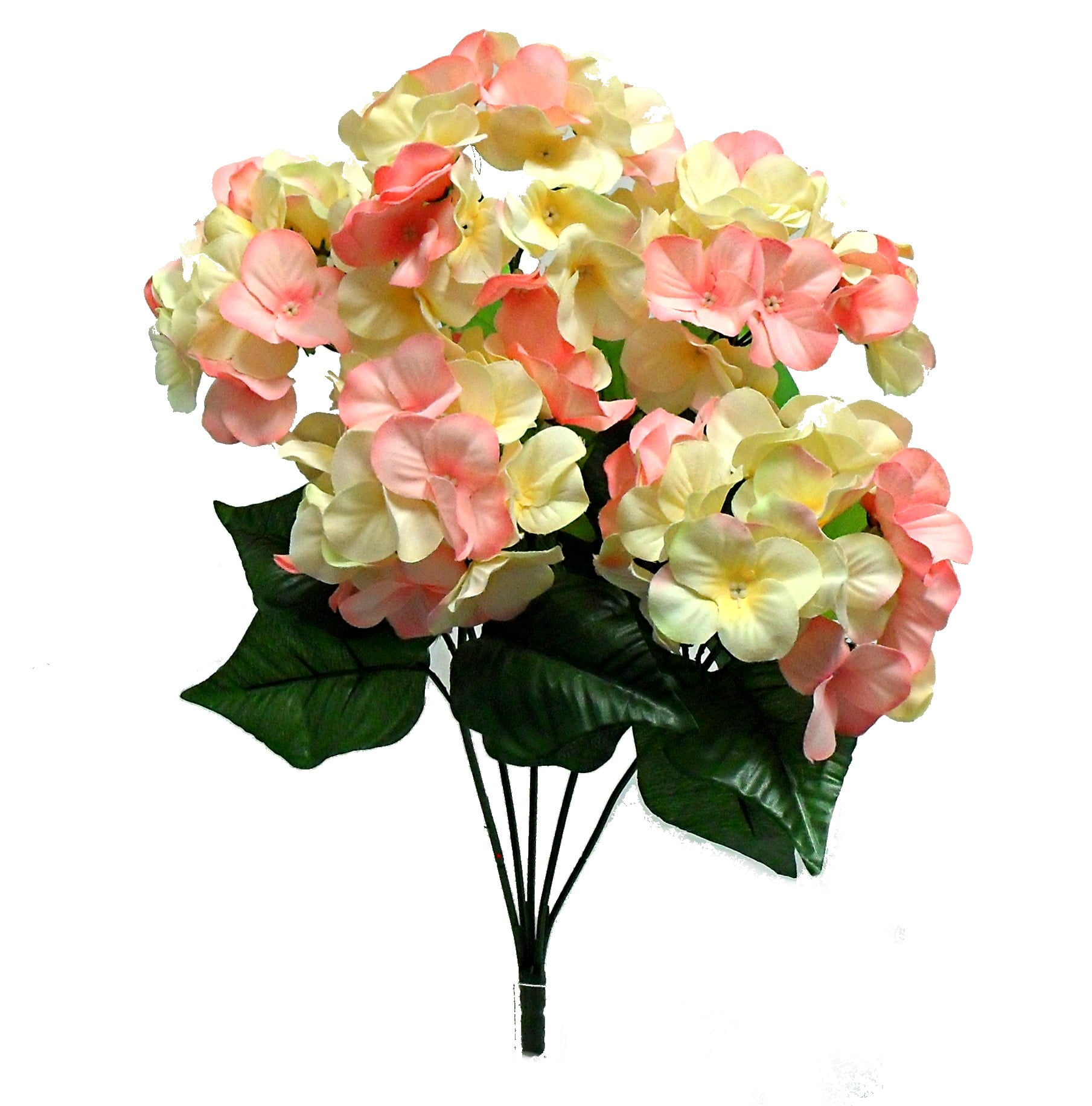 Off-White Blush Pink Hydrangea 21in Artificial Polysilk Faux Fake ...