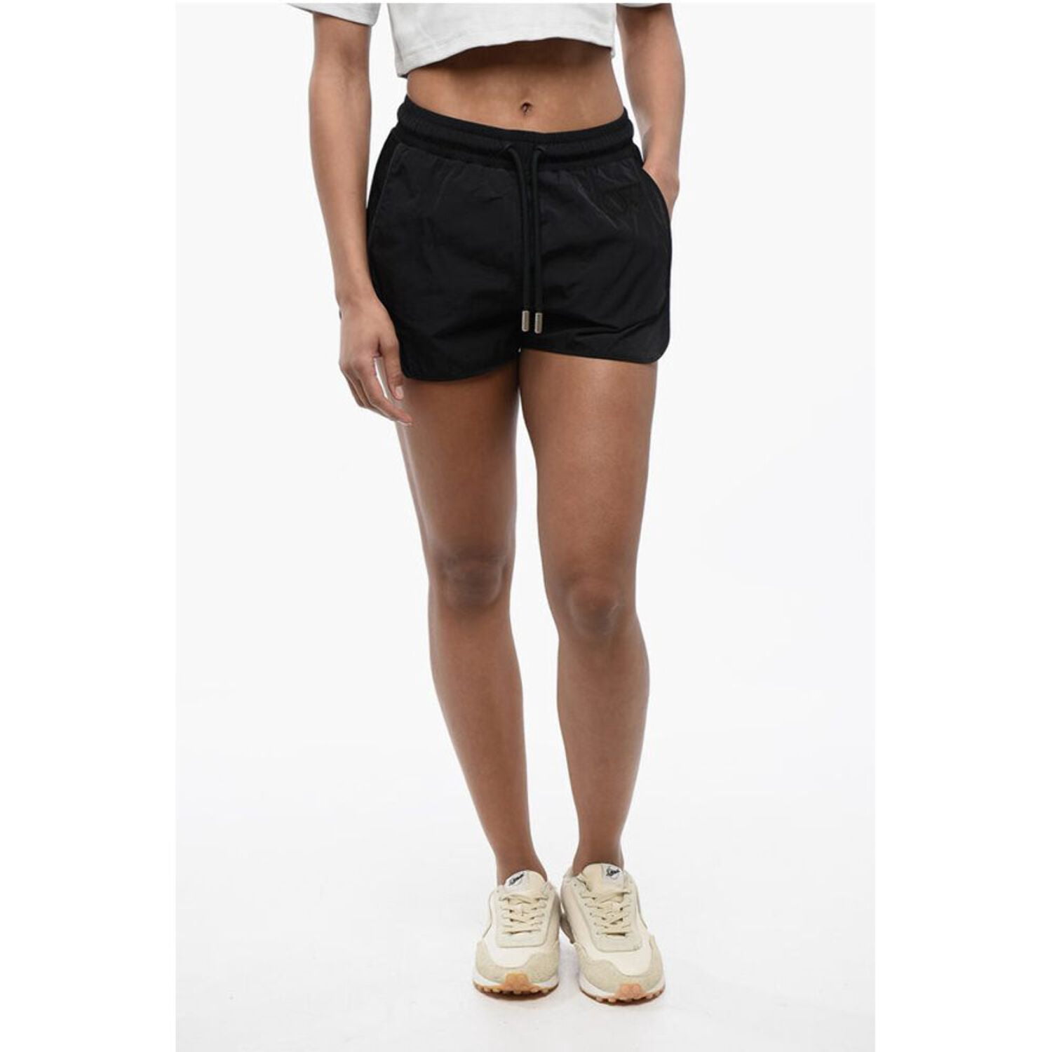 Off-White Nylon CRISPY Shorts with Mesh Side Band - Walmart.com