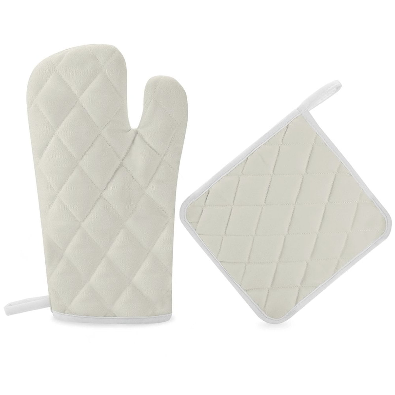Off White Oven Gloves And Pots Stand Set Oven Gloves And Pot Racks Pot ...