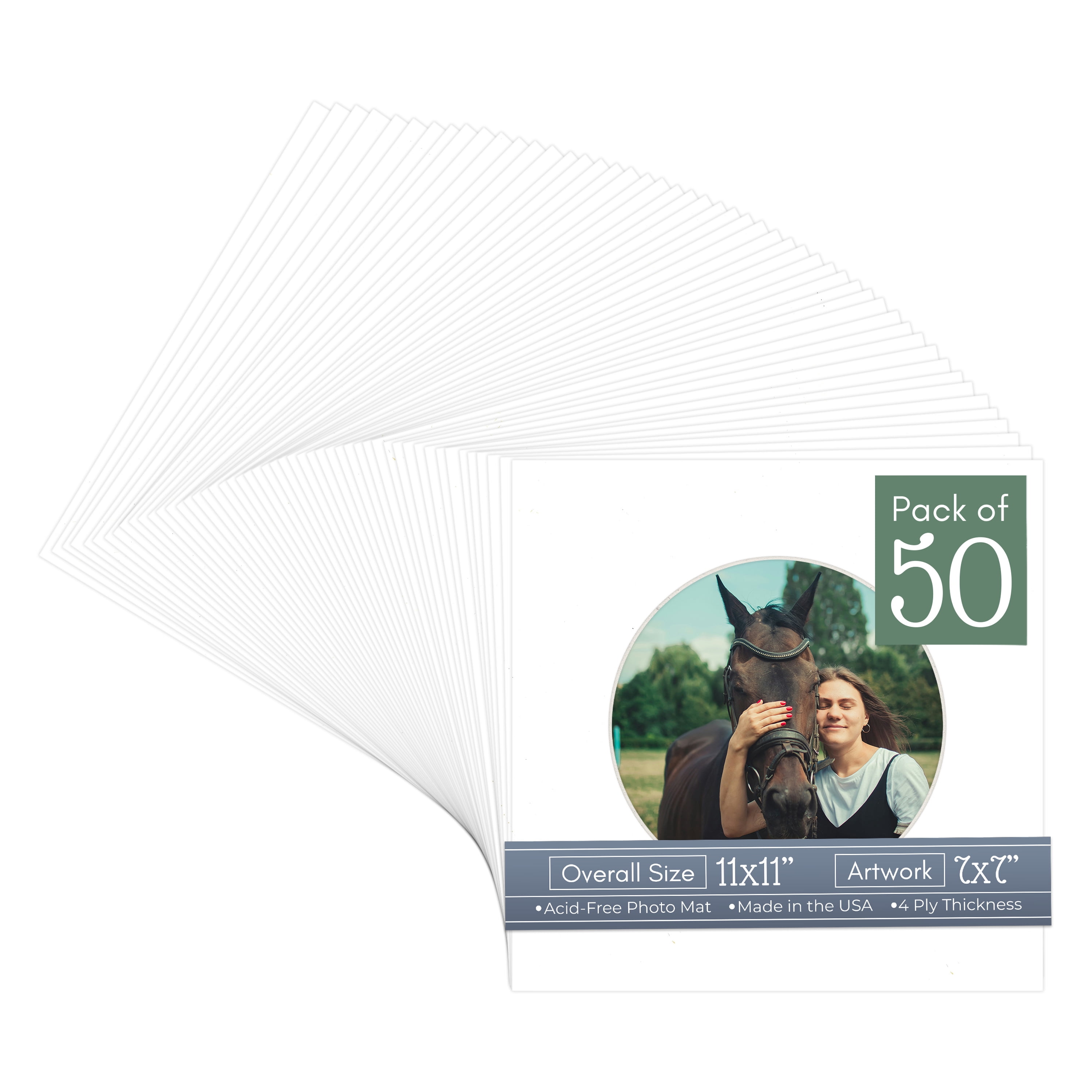 Off White Pebble Picture Frame Mat for 11x11 Frames - Circle Opening ...
