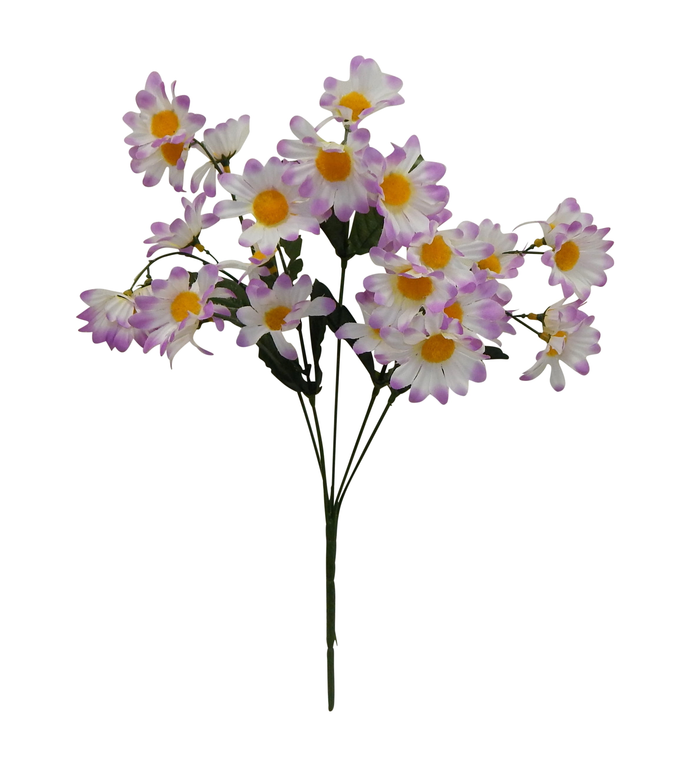 Off-White Purple Shasta Daisy 16in Artificial Polysilk Faux Fake Flower ...