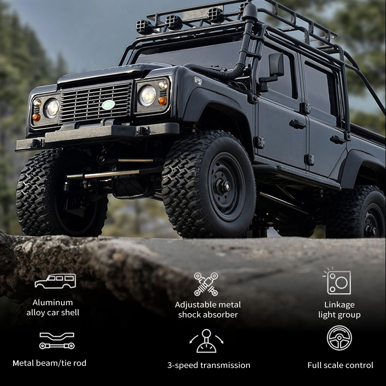 Off-road Car,Car With Led Remote Car All Terrain Crawler Remote 1/18 ...