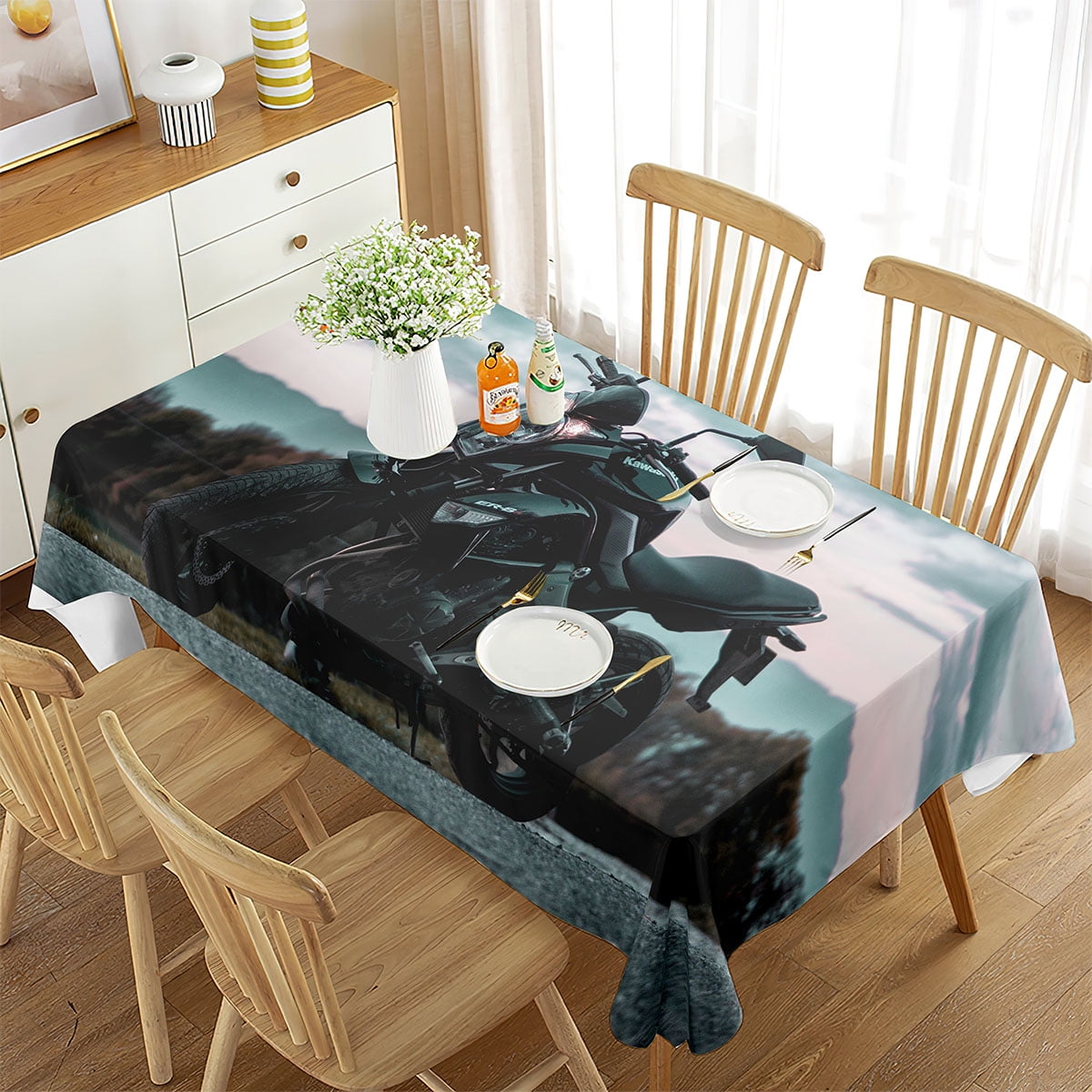 Off-road Motorcycle Tablecloth Extreme Sports Challenge Theme r for ...