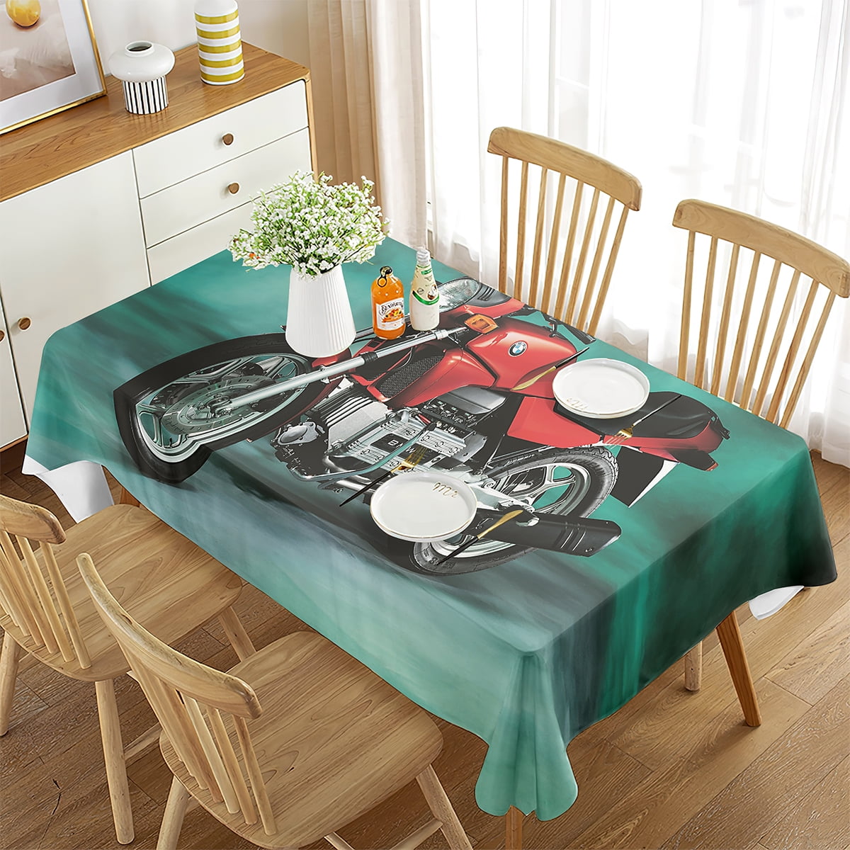 Off-road Motorcycle Tablecloth Extreme Sports Challenge Theme r for ...