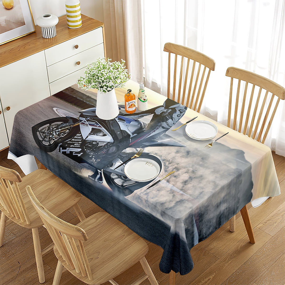 Off-road Motorcycle Tablecloth Extreme Sports Challenge Theme r for ...