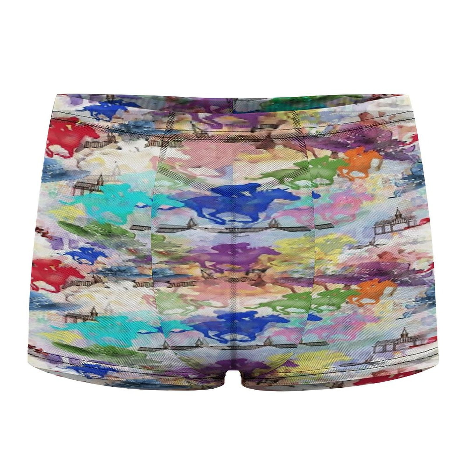 Off to The Horse Races Men's Mesh Boxer Briefs Cooling Breathable ...