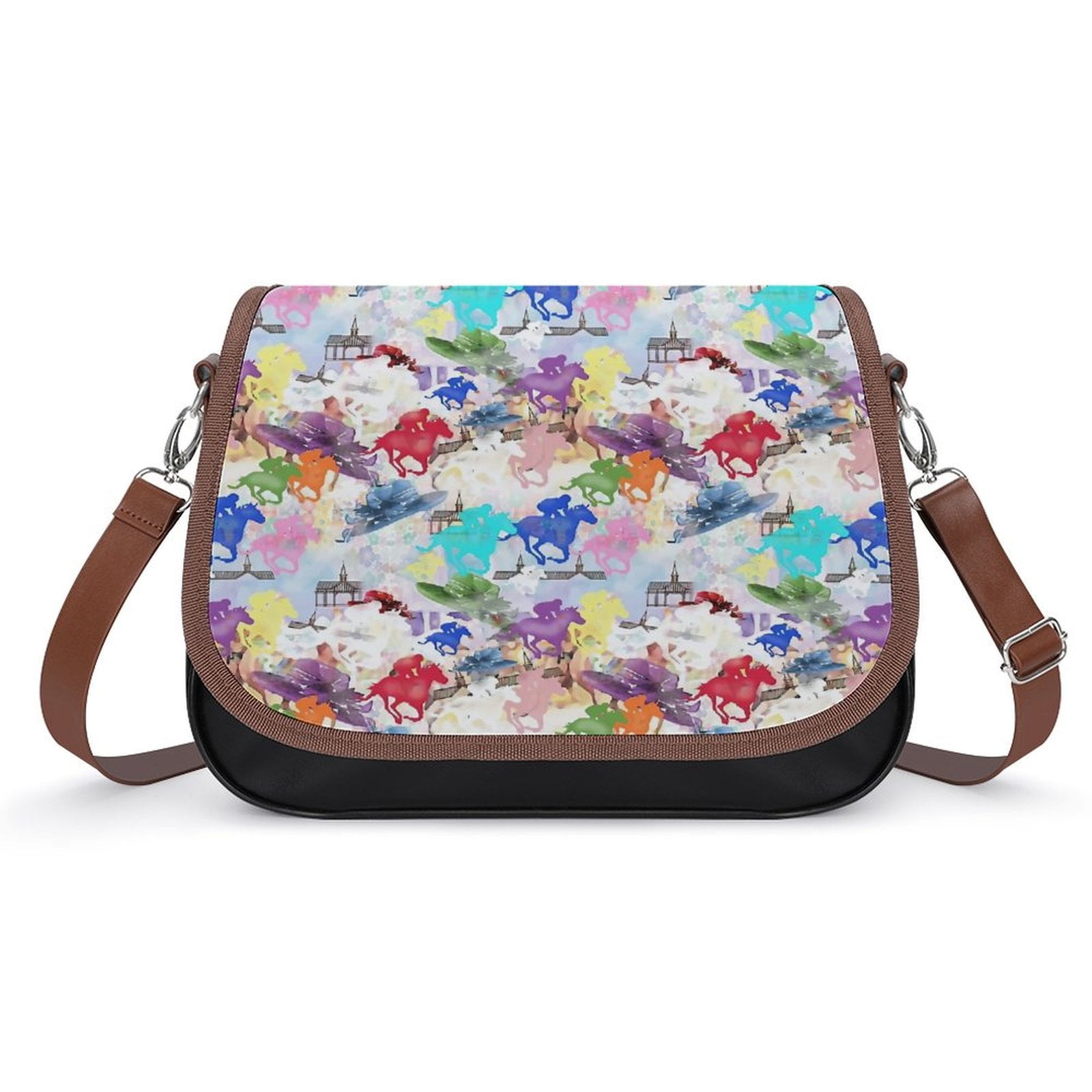 Off to The Horse Races Women's PU leather crossbody bag with hook and ...