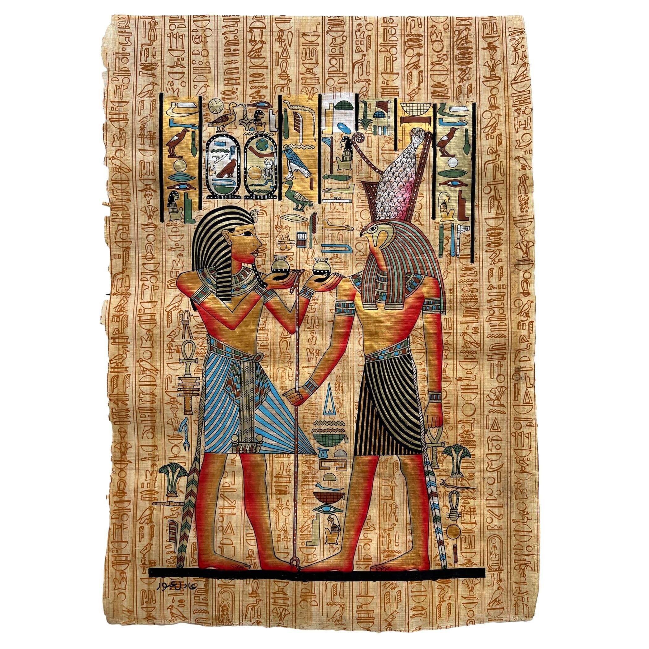 Offering The Sky God, God Horus, Pharaoh of Egypt, Hand Painted in ...