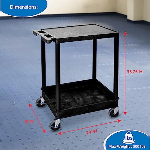 Offex 35.75" H Mobile Multipurpose Utility Cart with Flat Top, Tub ...