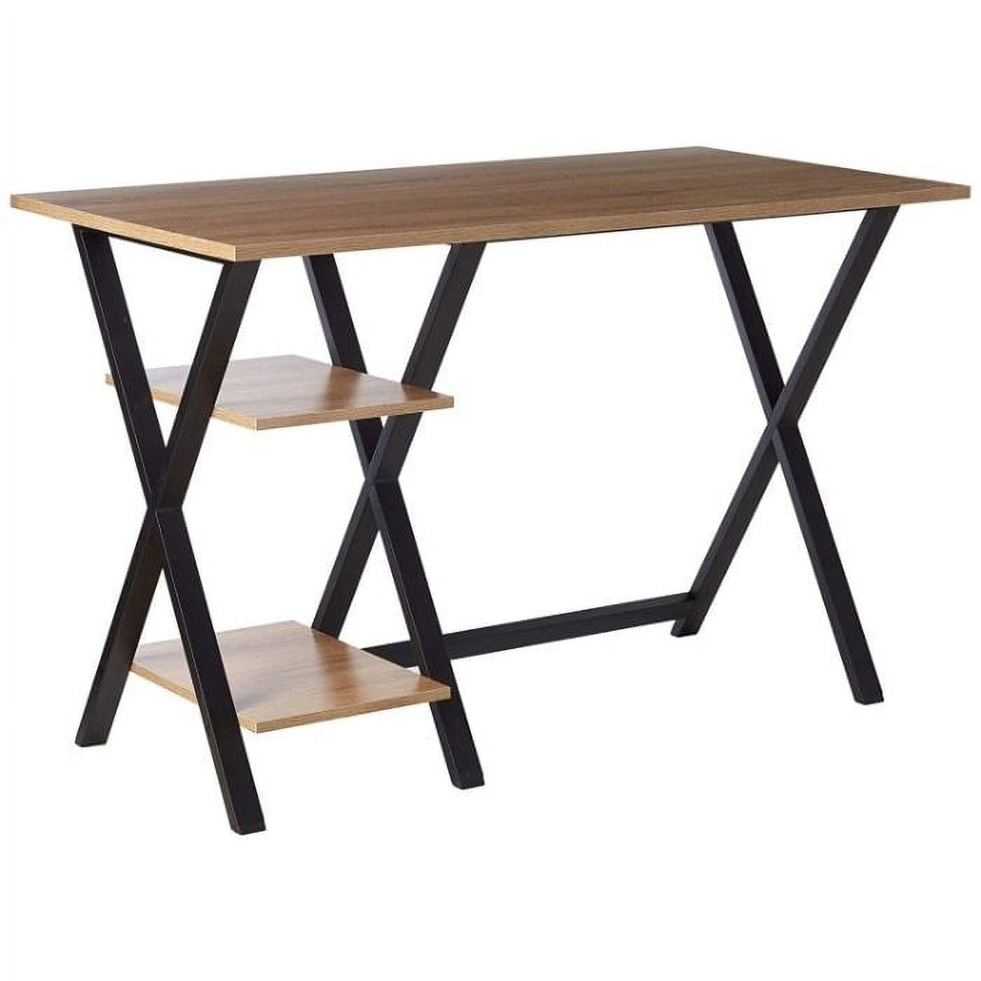 Offex Home Office Steel Frame X-Leg Wooden Table Top Writing Desk with ...