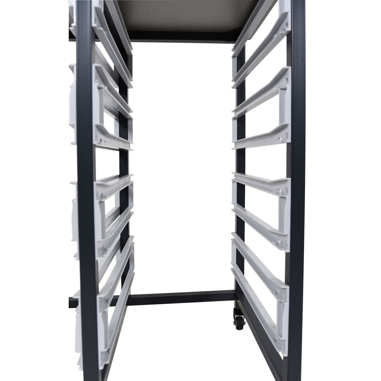 Offex Mobile Bin Storage System - Double Row with 8 Large Bins ...